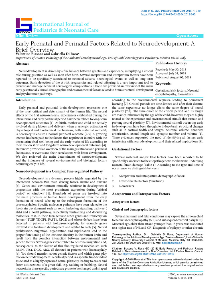 Prenatal Risk Factors: Overview | PDF | Childbirth | Prenatal Development