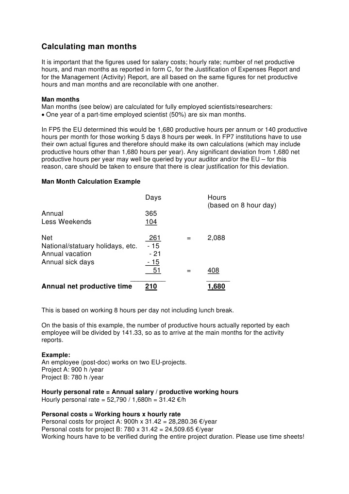 Man Months Calculation Guide | PDF