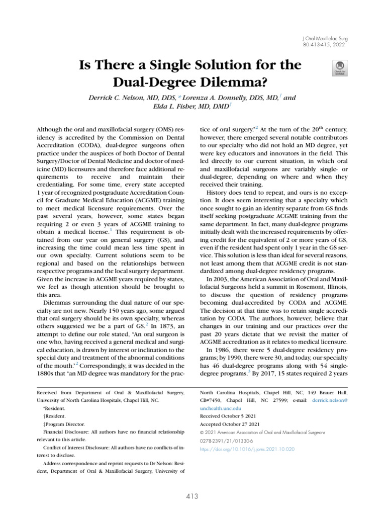 Is There A Single Solution For The Dual Degree Dil | PDF | Dental ...
