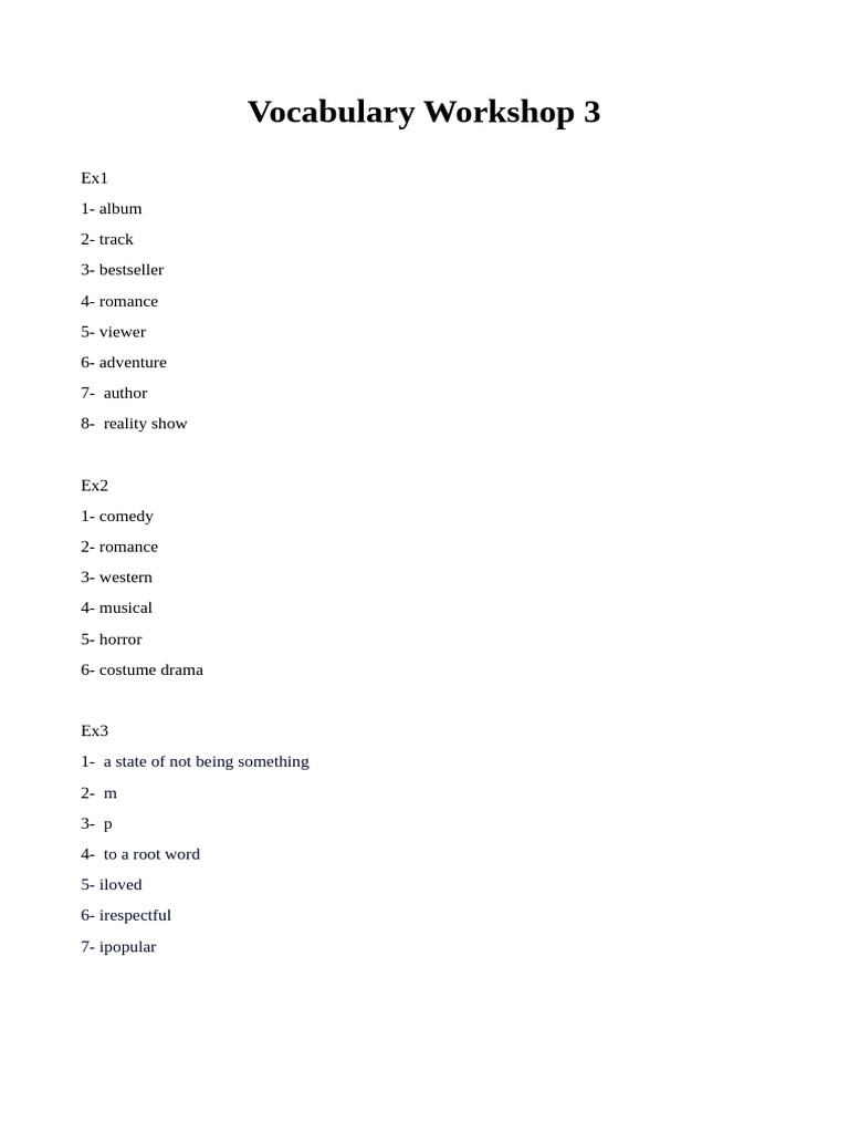 Vocabulary Workshop 3 | PDF