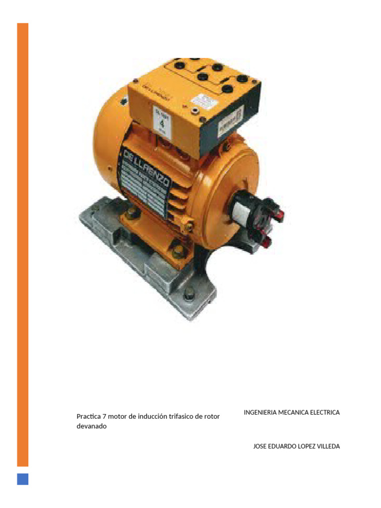 practica 7 motor trifasico de rotor devanado | PDF | Inductor ...