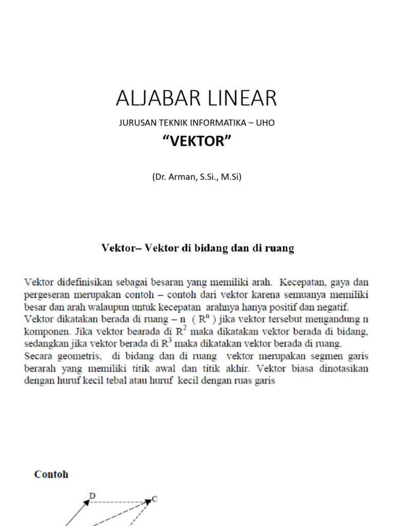 Materi Aljabar Linear - VEKTOR | PDF