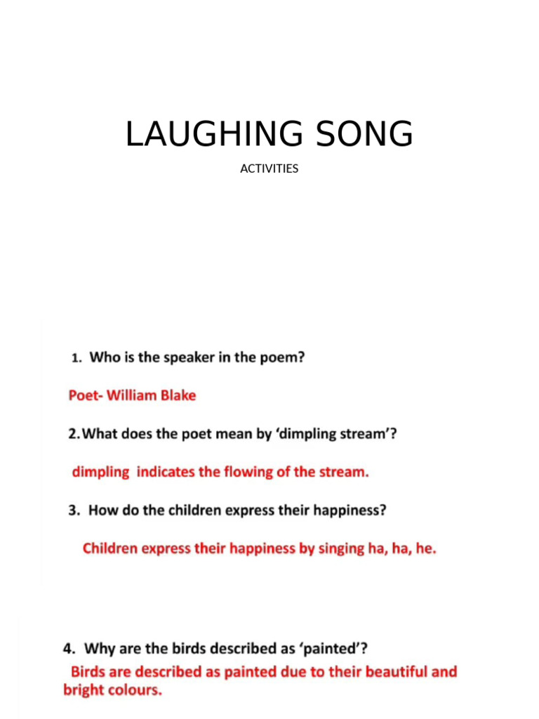 Laughing Song Activities | PDF