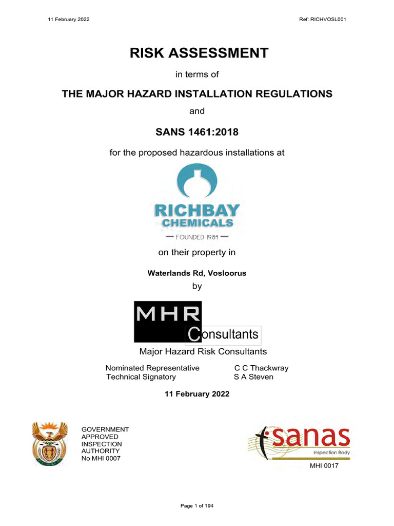 Appendix G6 - MHI Assessment | PDF | Risk | Hazards