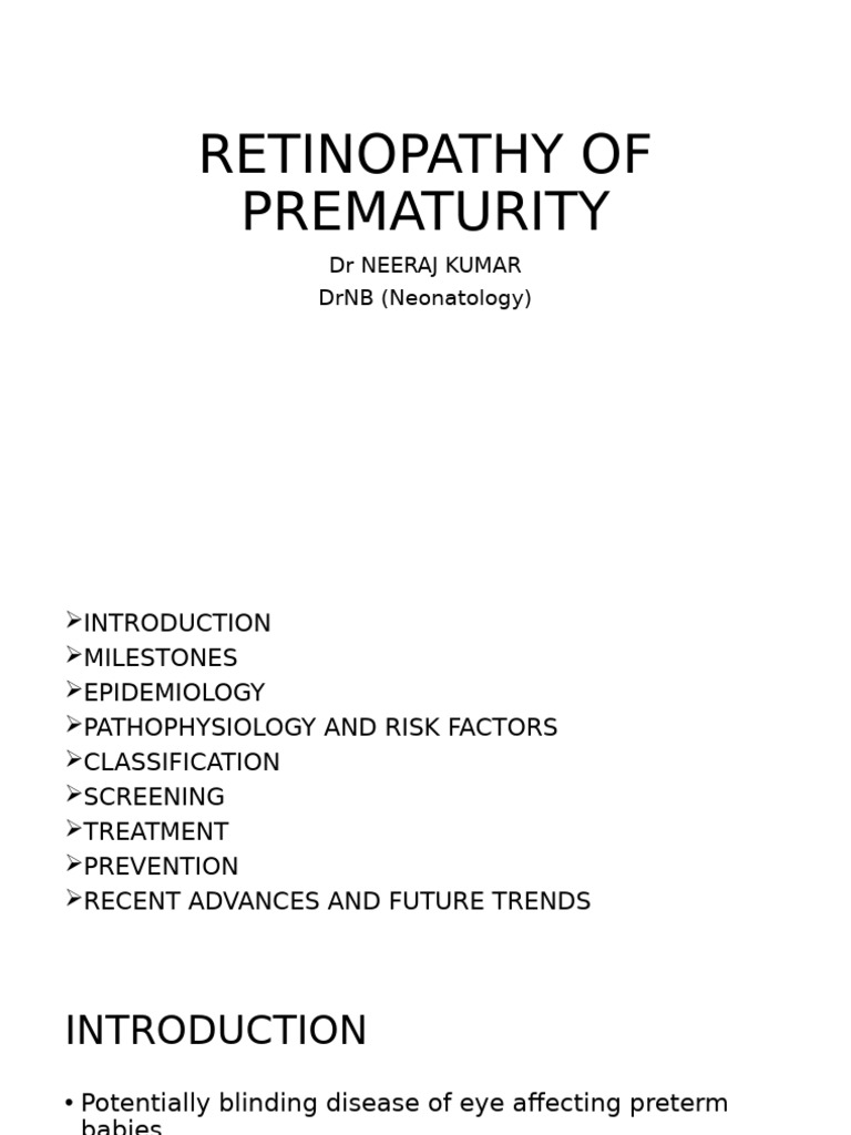 Retinopathy of Prematurity | PDF | Visual Impairment | Ophthalmology