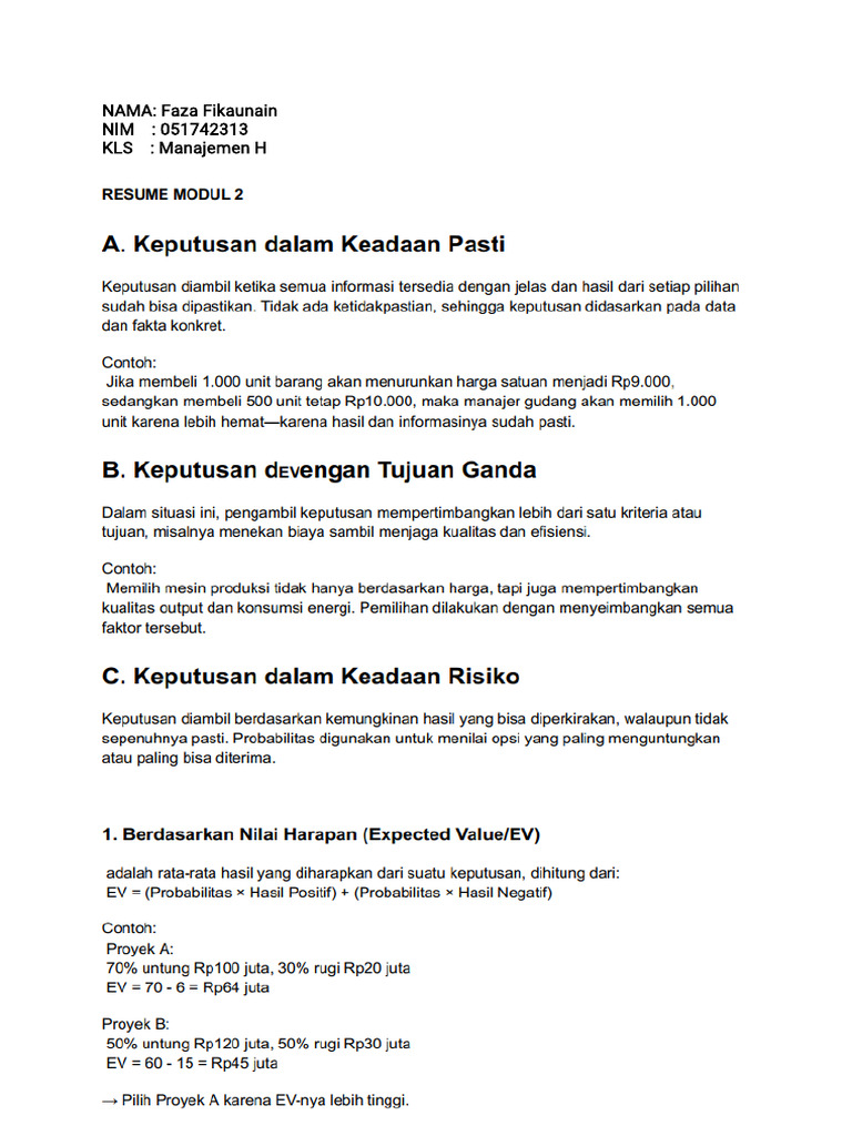 Tugas Resume Riset Operasi Faza Fikaunain | PDF