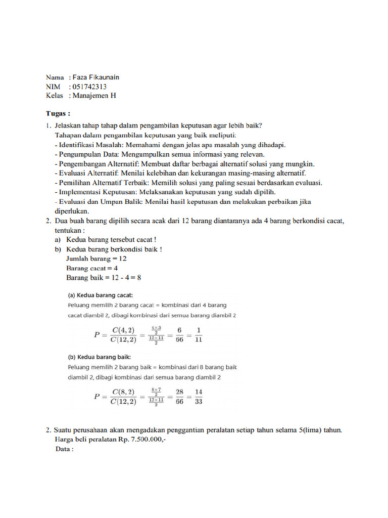 TT1 - Riset Operasi - Faza Fikaunain | PDF