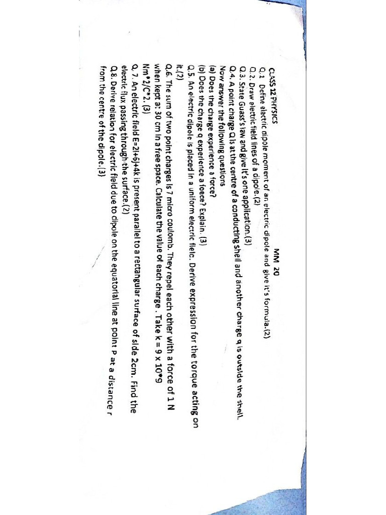 12th Ques Paper | PDF