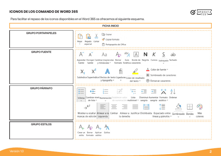 Previsualizacion Iconos Word 365 | PDF