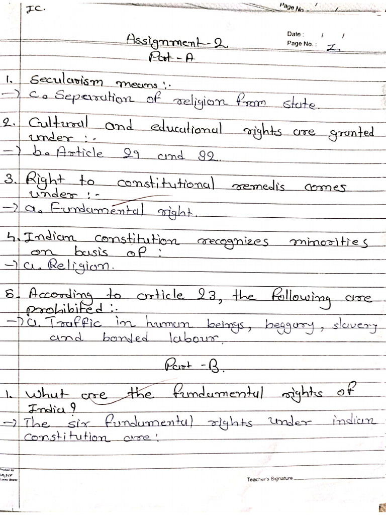Indian Constitution Assignment 2 | PDF