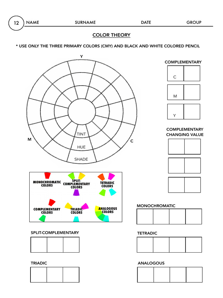 Color Theory Worksheet | PDF