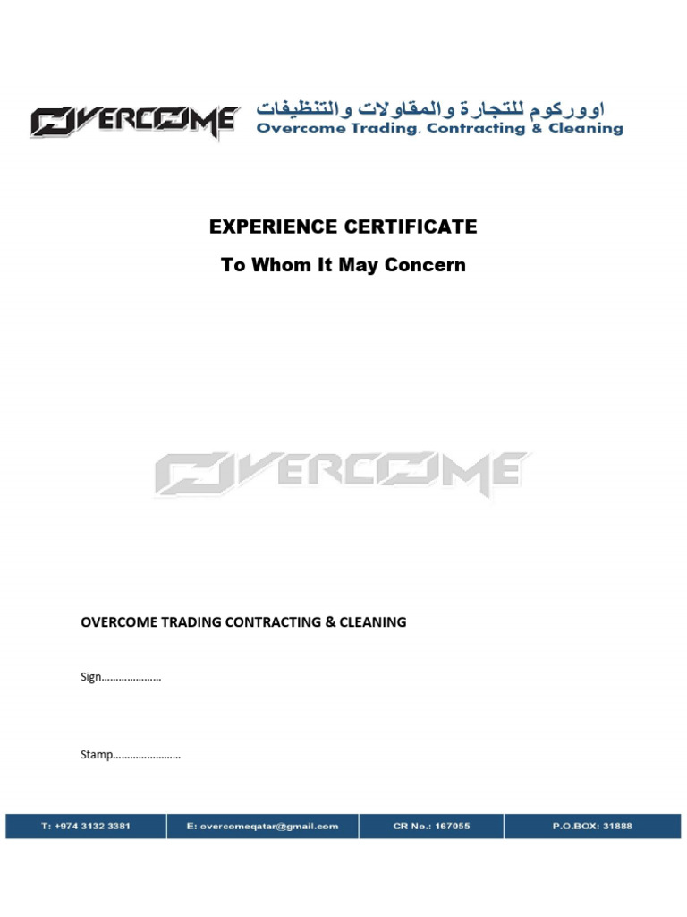 Experience Certificate | PDF