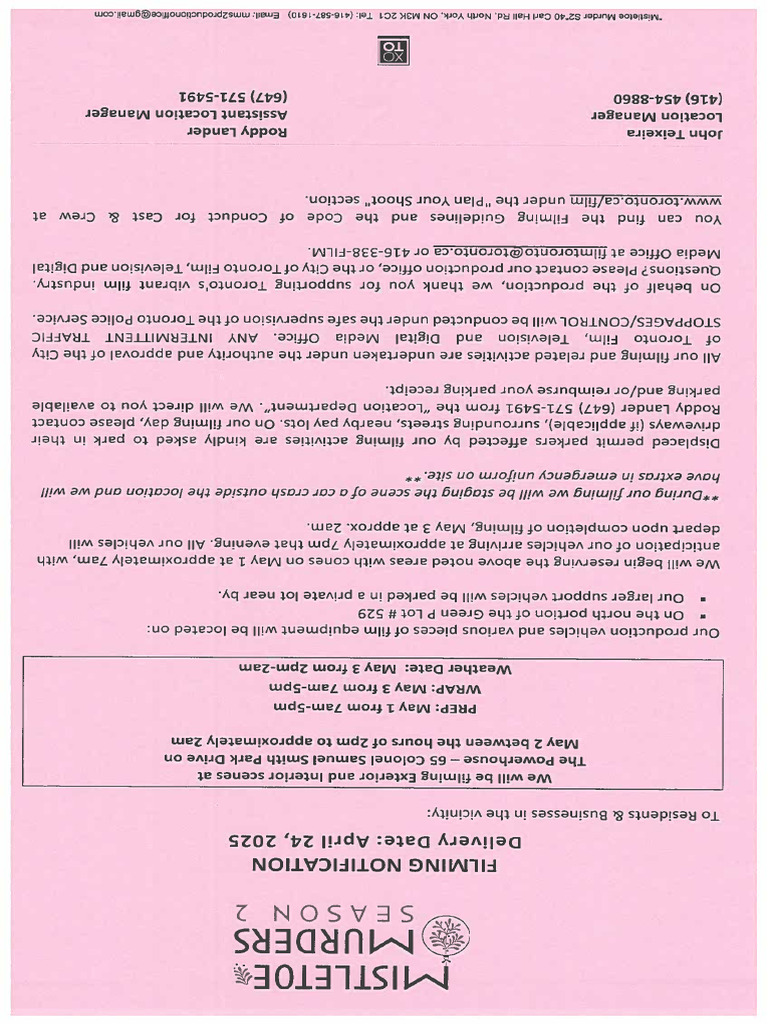 Filming Notice | PDF