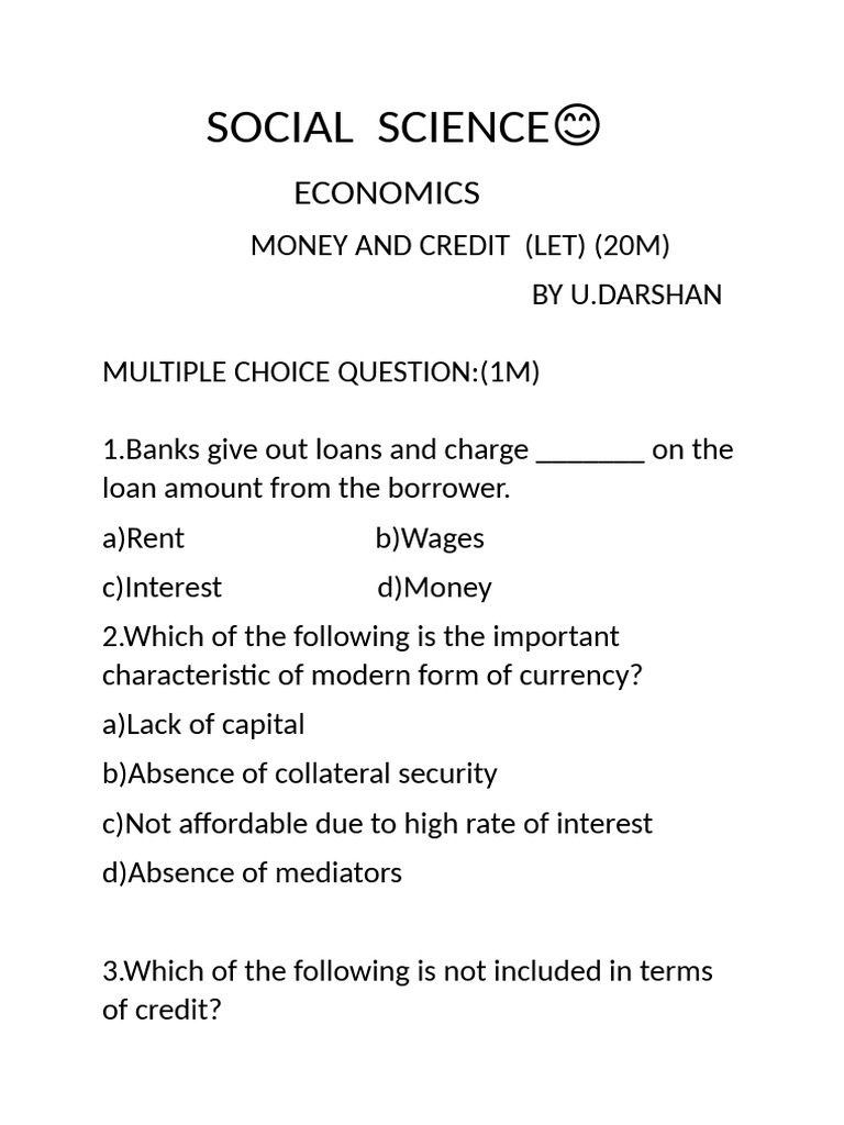 ECO-Money and Credit LET | PDF