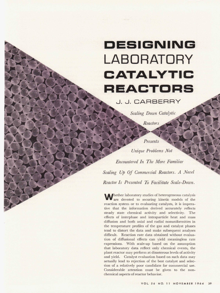 Carberry 2002 Designing Laboratory Catalytic Reactors | PDF | Chemical ...