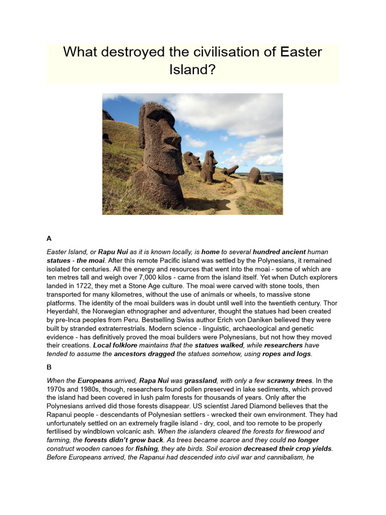 What Destroyed The Civilisation of Easter Island | PDF