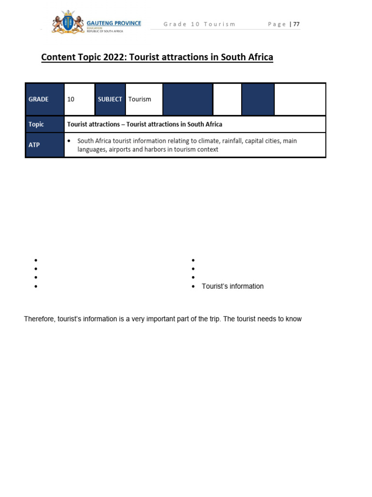 Mapwork in Tourism Context | PDF | South Africa | Subtropics