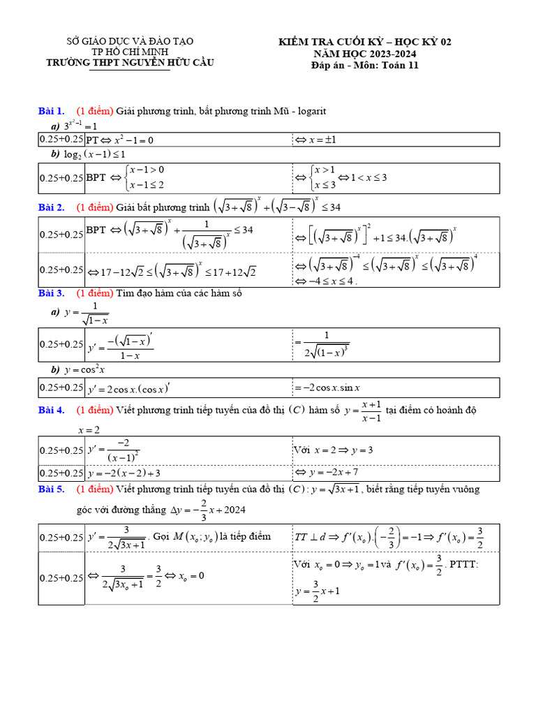 KTCK_HK2_Toan_11 | PDF