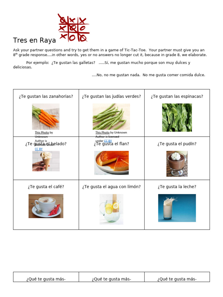 Tres en Raya La Comida | PDF