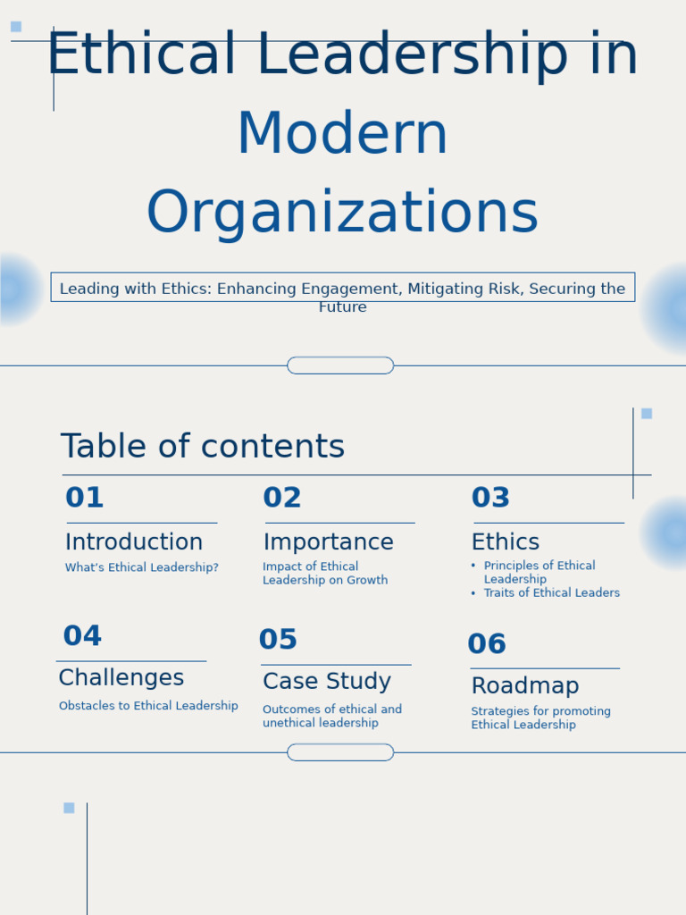 Ethical Leadership in Modern Organizations | PDF | Leadership ...