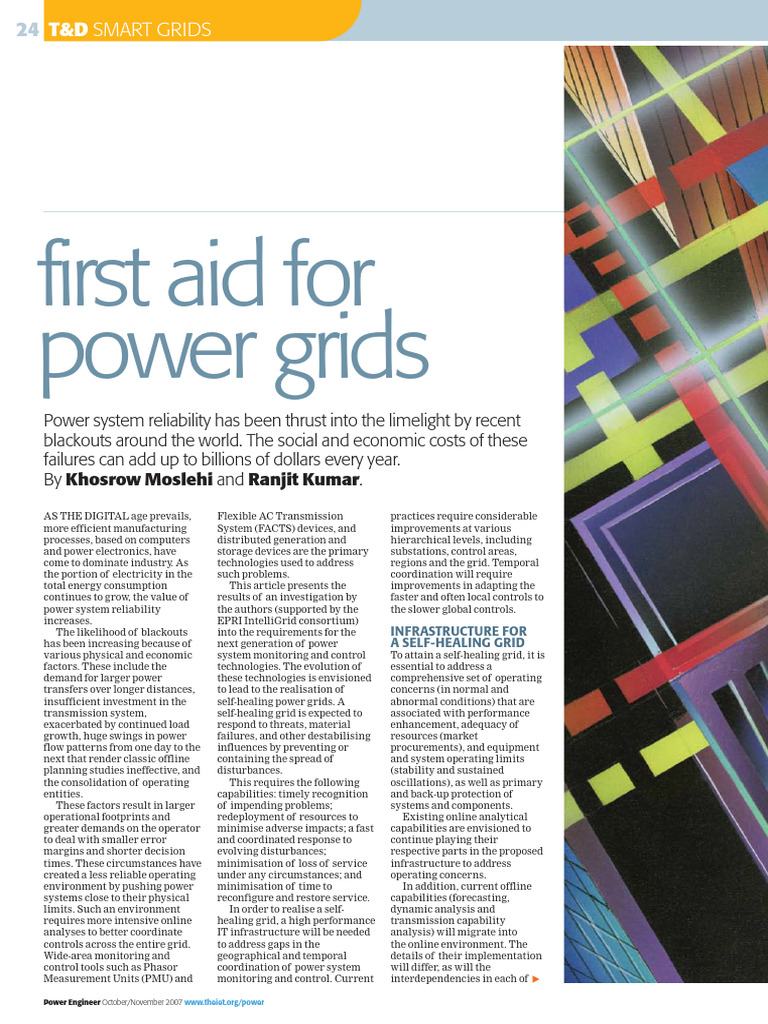 First Aid For Power Grids | PDF | Electrical Grid | Grid Computing