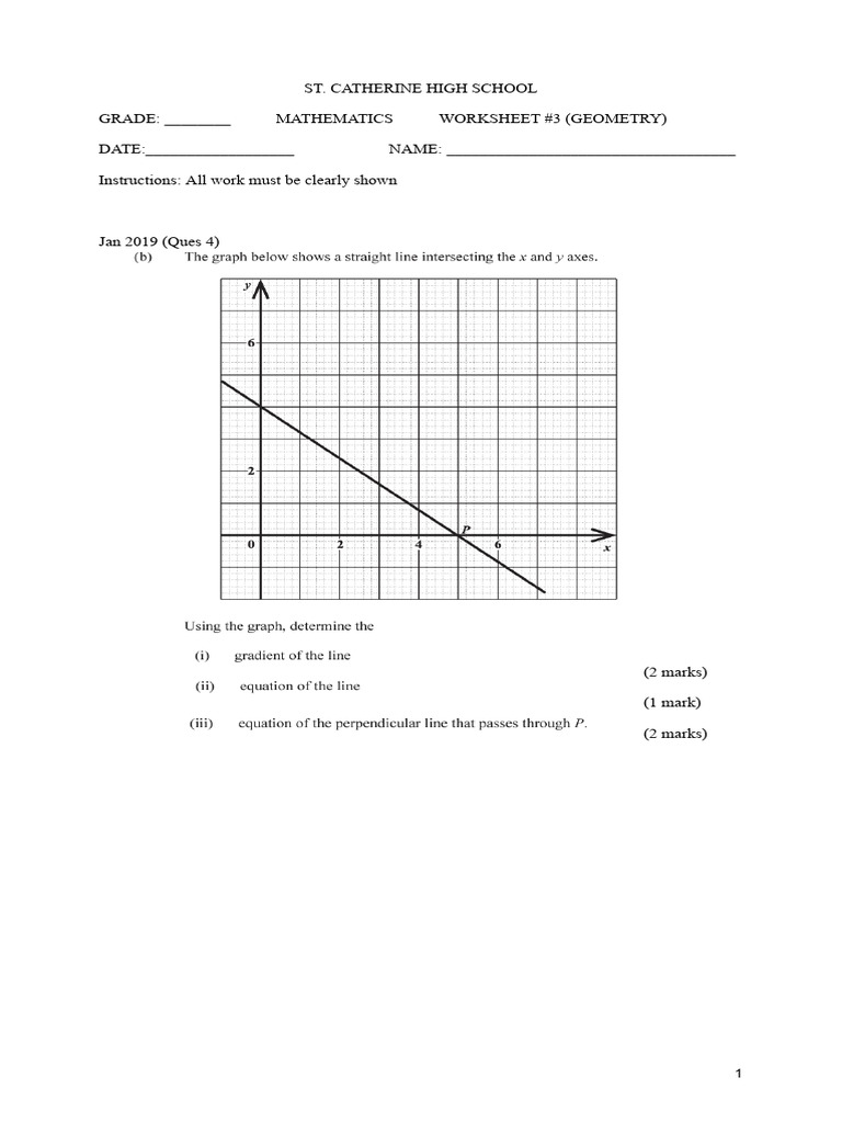 Worksheet #1 Geometry (Coordinate Geometry) - Google Docs 2 | PDF