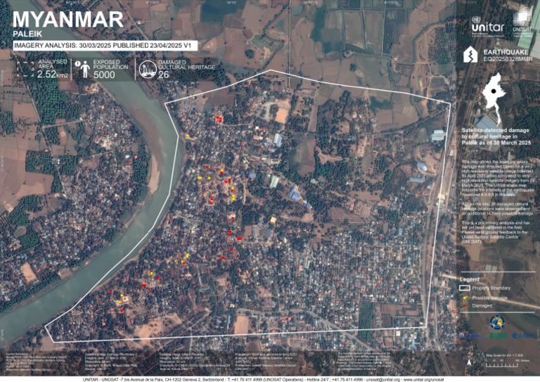 Map Satellite-Detected Damage To Cultural Heritage in Paleik UNOSAT ...