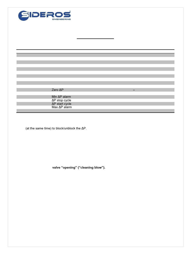 DELTA P PARAMETERS Eng Rev.1 | PDF