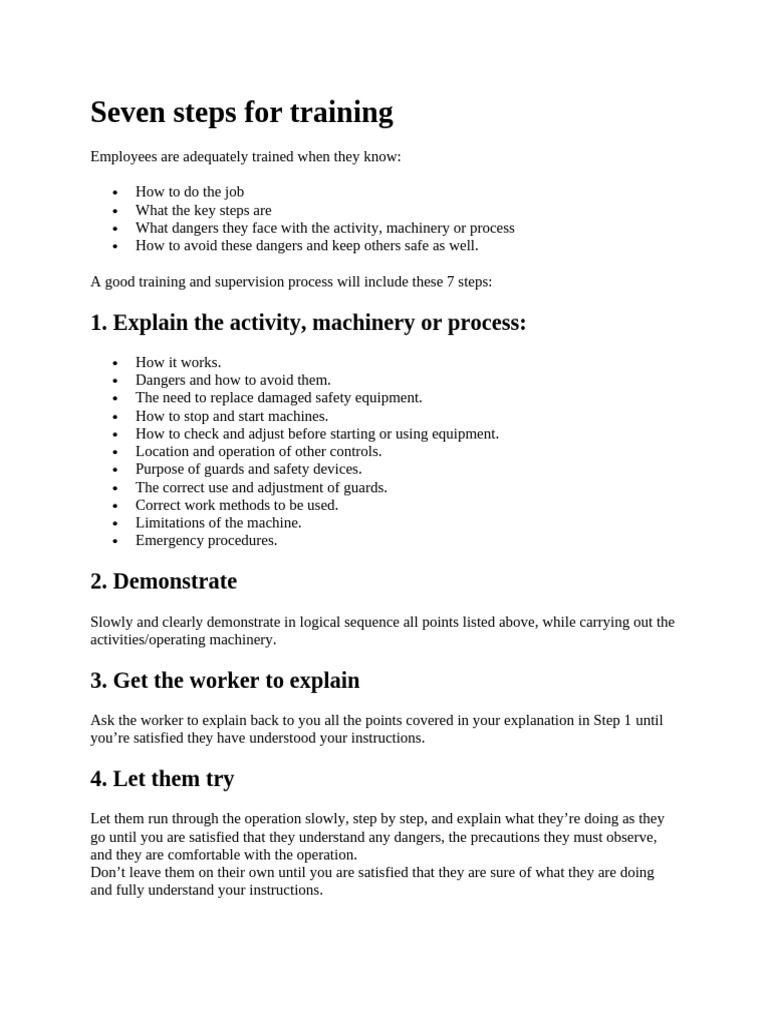 Seven Steps For HSE Training | PDF