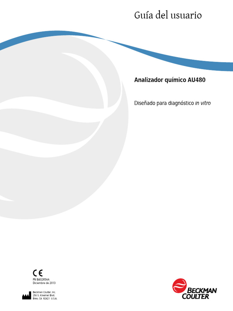 Manual beckman au480 | PDF | Menú (Computación) | Contraseña