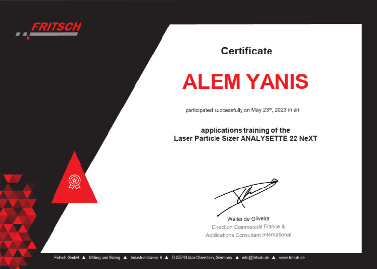 Certificate Yanis | PDF