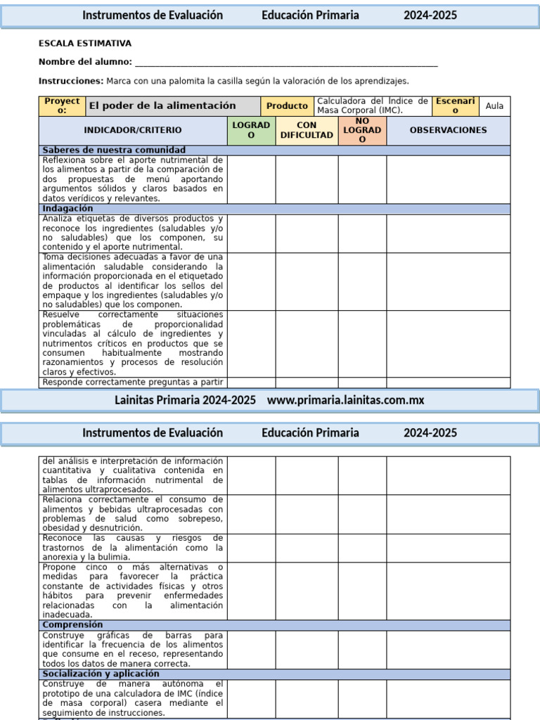 6øejanabril - Instrumentos de Evaluaci N (2024-2025) | PDF | Abuso infantil | Evaluación