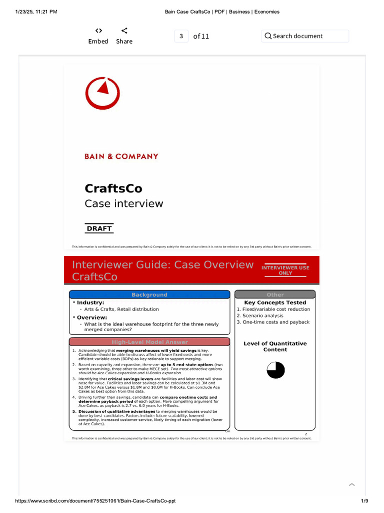 Bain Case CraftsCo - PDF - Business - Economies | PDF