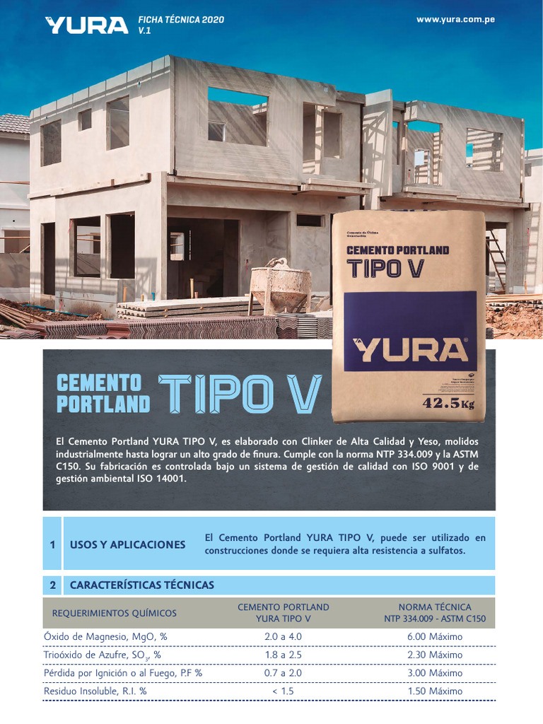 6. Cemento tipo V | PDF | Cemento | Procesos industriales