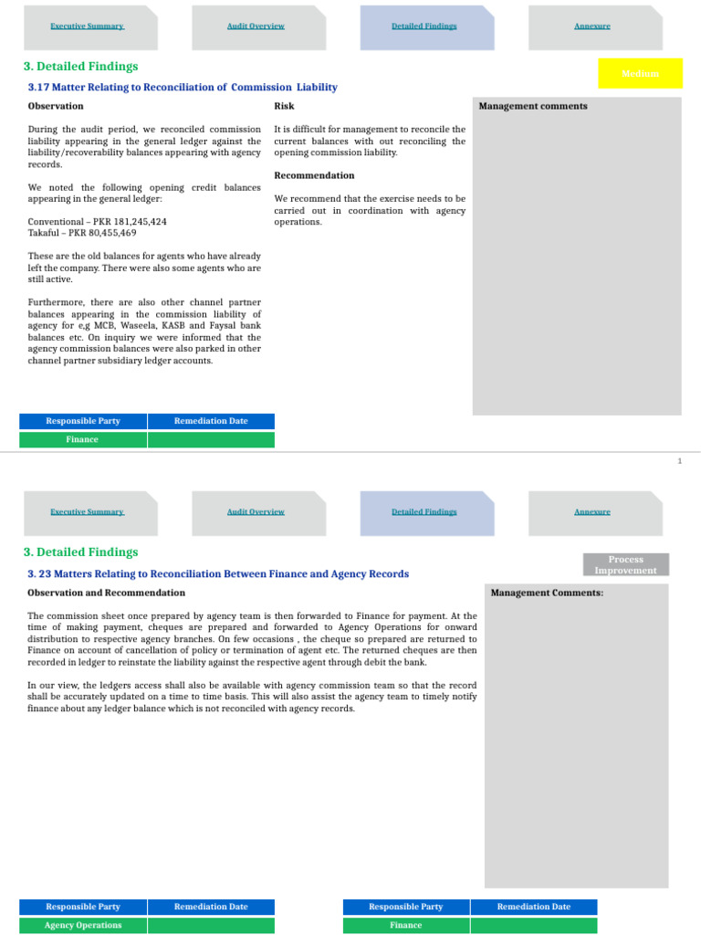 Internal Audit Report - Agency Branches and Operations - Finance (Amir ...
