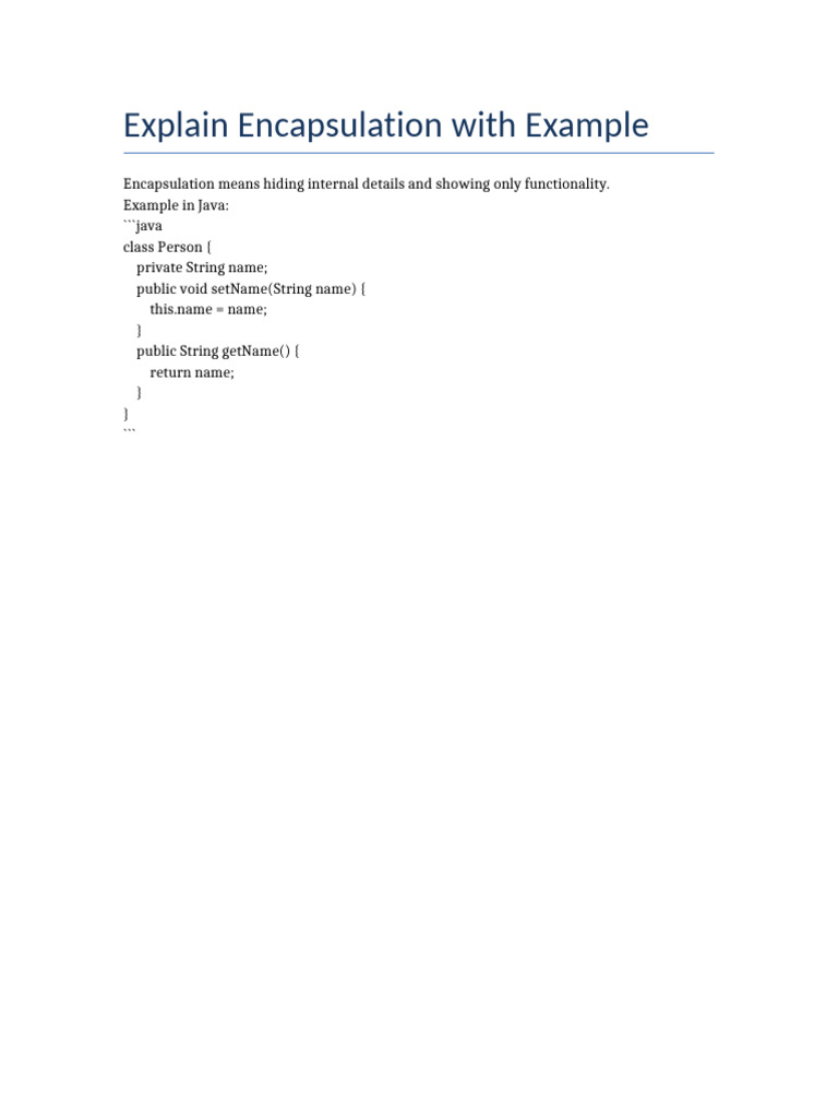 7 Explain Encapsulation With Example | PDF