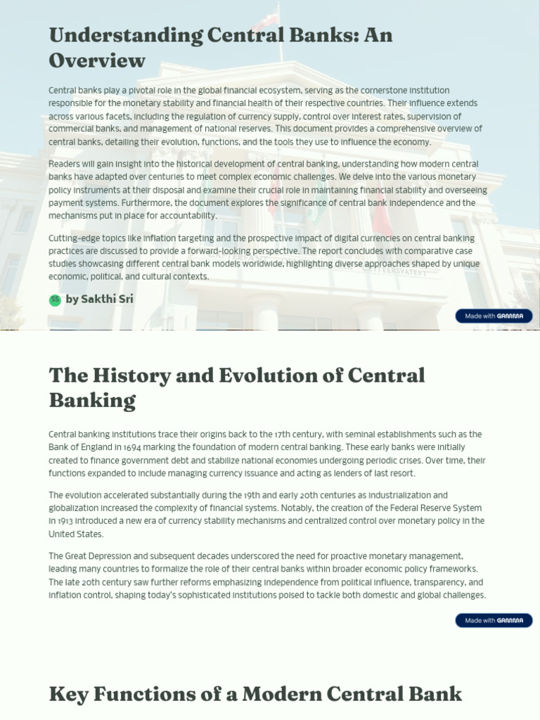Central Banks: Evolution and Impact | PDF | Central Banks | Monetary Policy