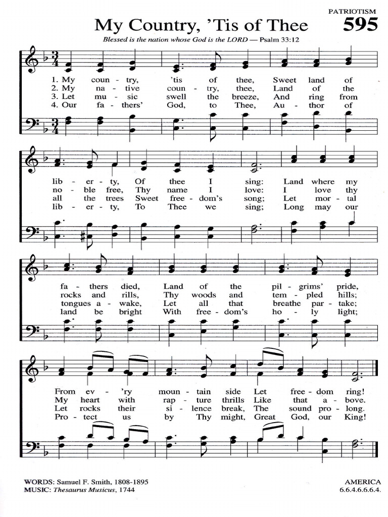 595 - My Country, - Tis of Thee | PDF