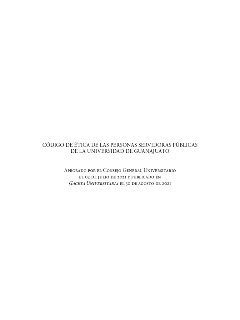 004 Código de Ética de Las Personas Públicas de La Universidad de Guanajuato | PDF ...