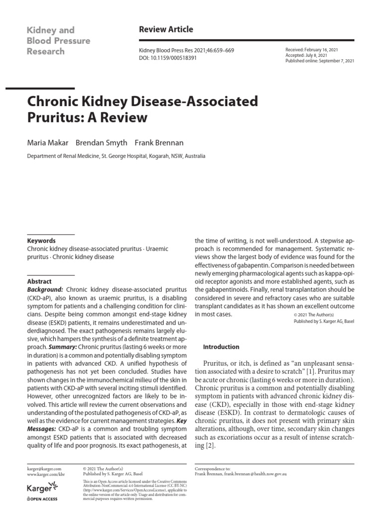 2021 Prurito Asociado A ERC | PDF | Chronic Kidney Disease | Medical ...