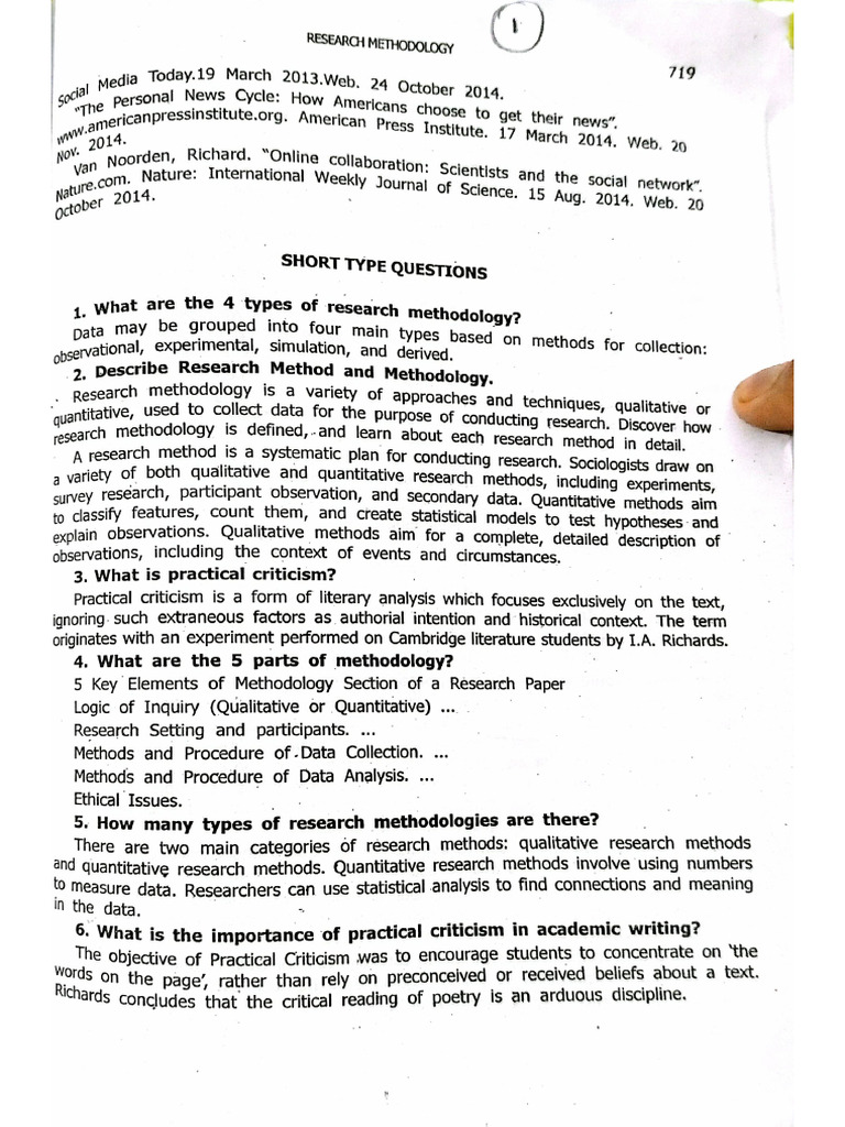 6th Sem Research Methodology | PDF