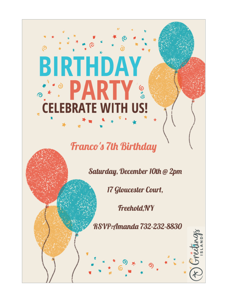 Celebrate With Us - Birthday Invitation Template | PDF