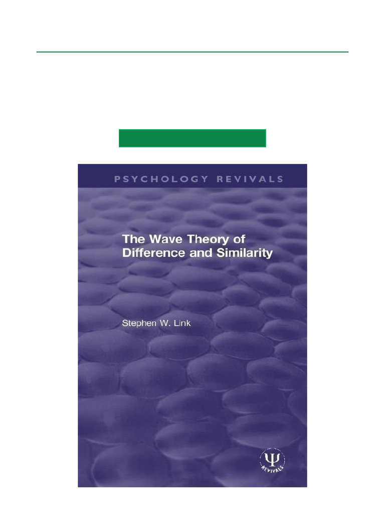 The Wave Theory of Difference and Similarity, 1st Edition Direct Download | PDF | Psychophysics ...