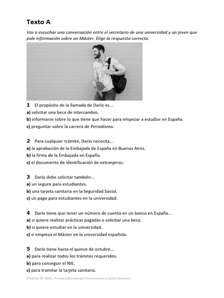 Comprensión Auditiva Preguntas - 1645107760544 | PDF