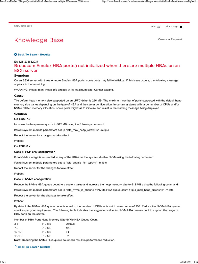 Broadcom Emulex HBA Port(s) Not Initialized When There Are Multiple ...