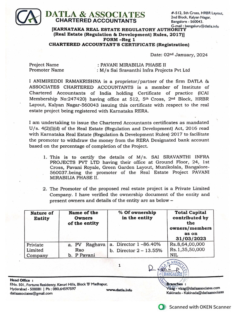 Form1 Ca Certificate | PDF