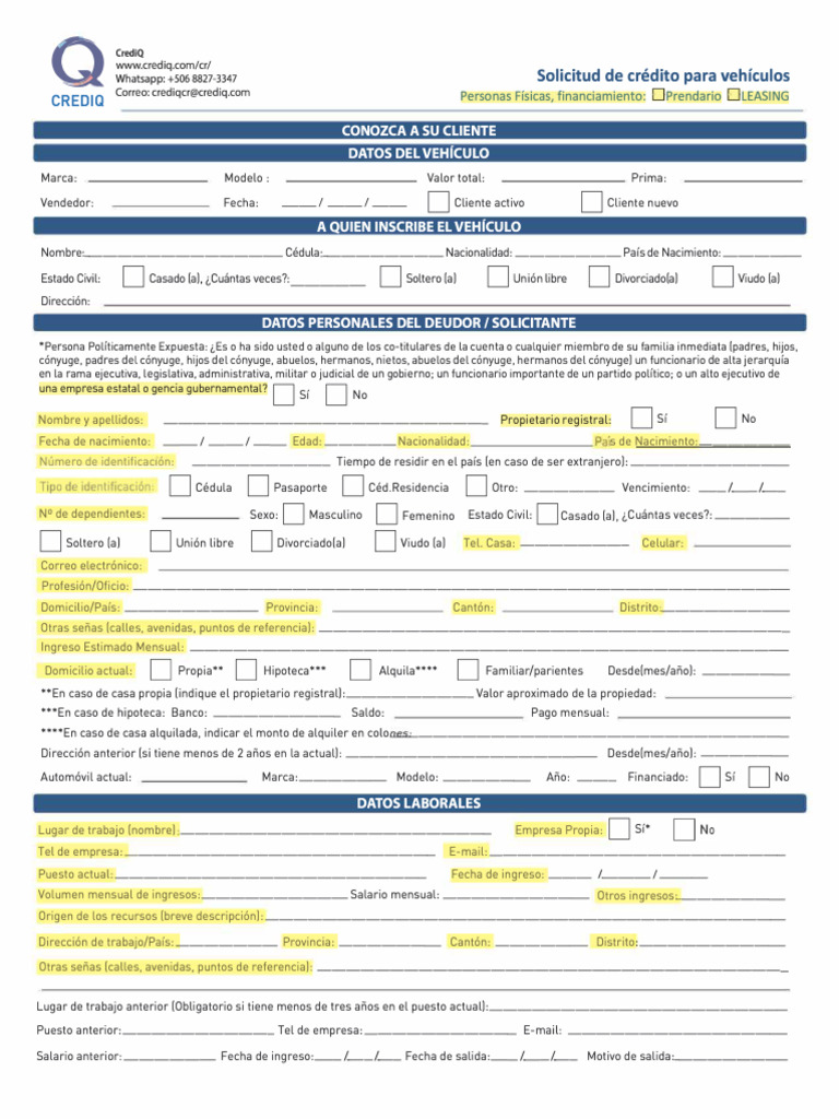 Formularios | PDF | Crédito | Finanzas y dinero