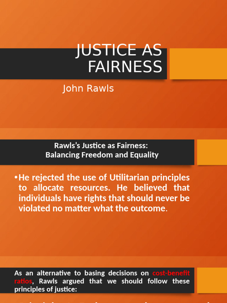 Justice As Fairness | PDF
