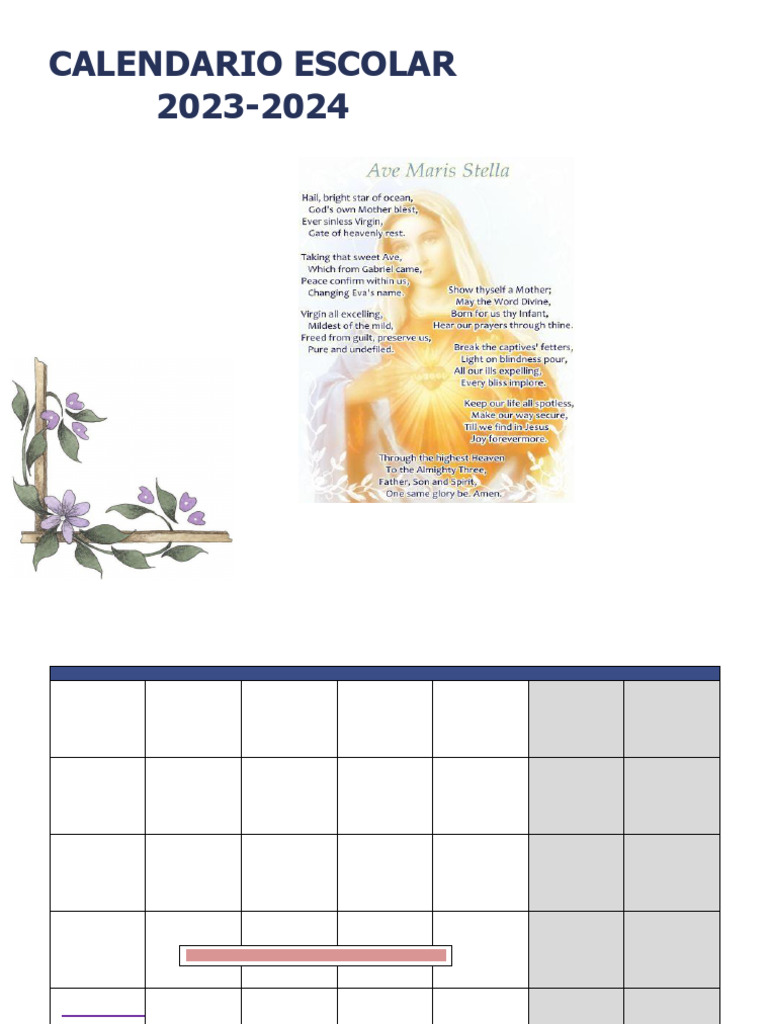 CRONOGRAMA+A%C3%91O+LECTIVO+2023+-+2024++PARA+PADRES+%281%29 | PDF