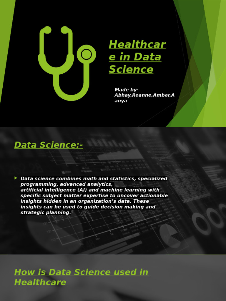 Data Science Applications in Healthcare | PDF